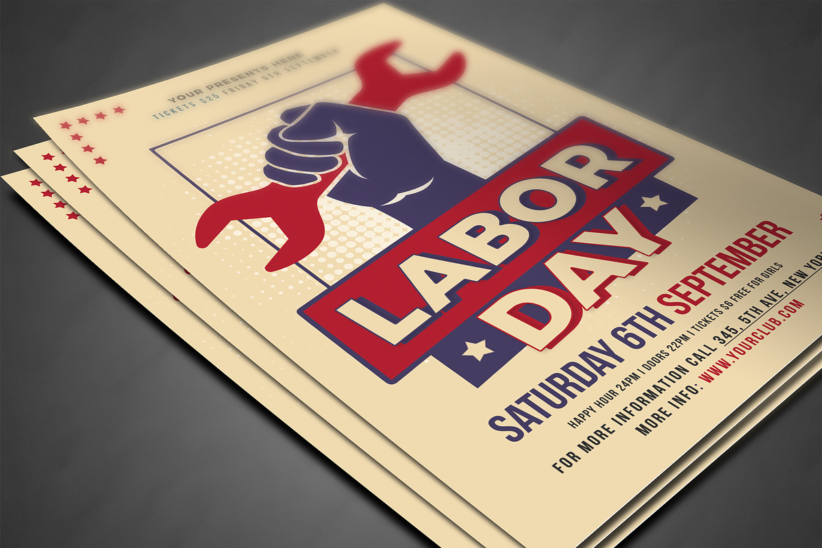 Labor Day Flyer, a Flyer Template by AfzaalGraphics