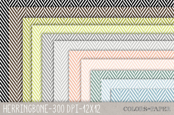 Classis Herringbone Digital Papers, a Pattern Graphic by Colors on Paper