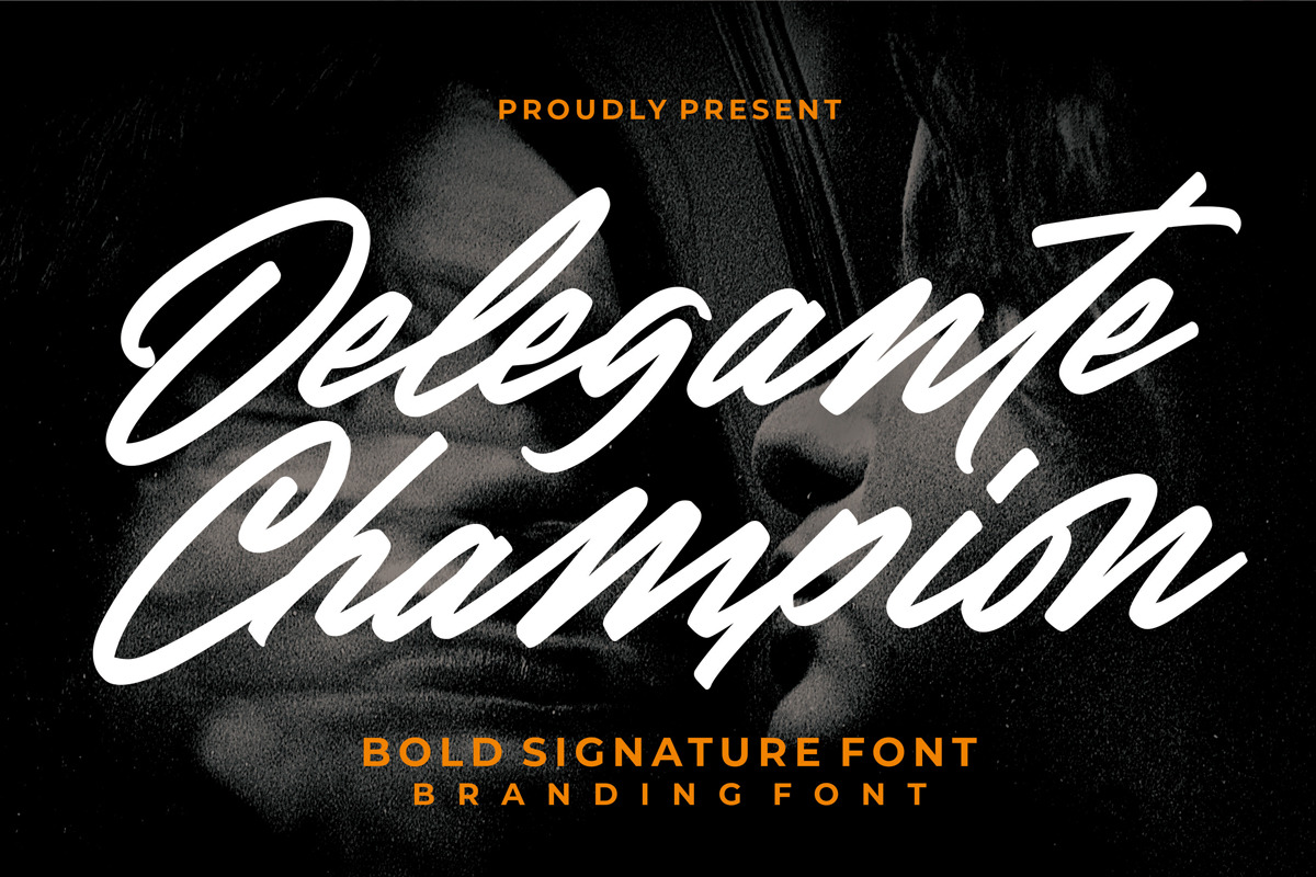 Delegante Champion, a Handwritten Font by typeline studio