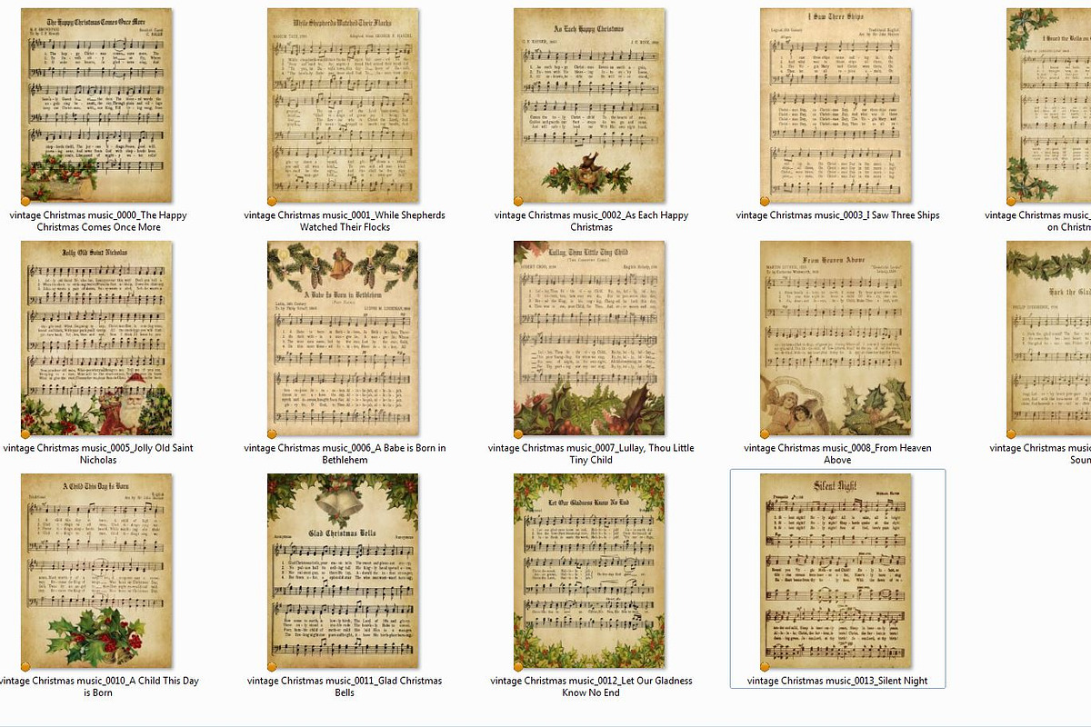 Vintage Christmas Sheet Music, a Texture Graphic by Digital Curio