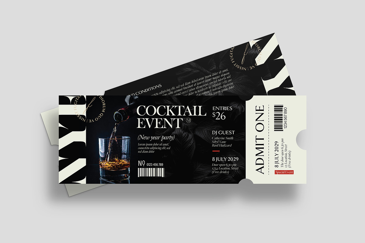 Modern Event Ticket Template, an Invitation Template by BrandPacks
