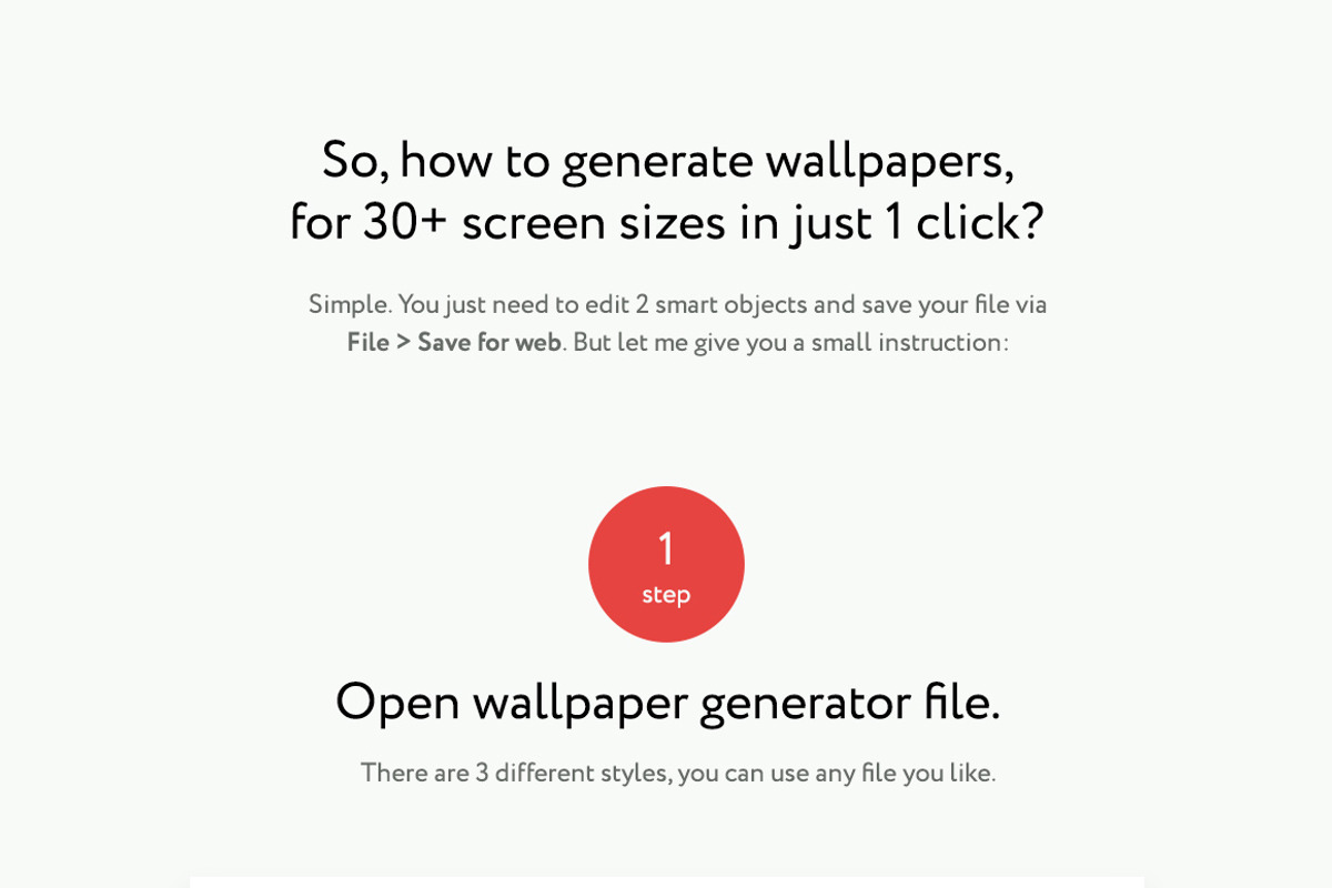 Wallpaper generator in 1 click, an Action Add-On by Difiz Boutique