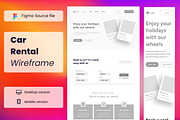 Car Rental Wireframe Website | Creative Market