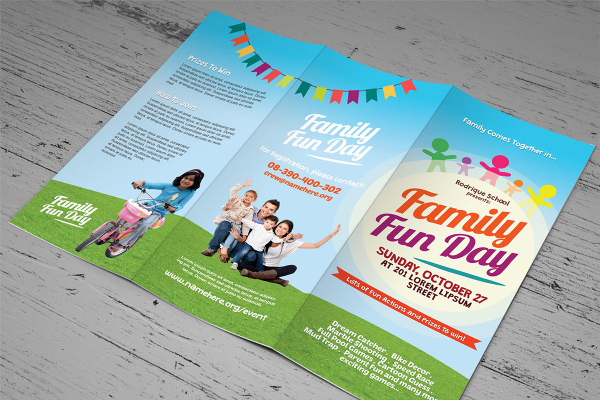 Family Fun Day Trifold Brochures, a Brochure Template by kinzi21