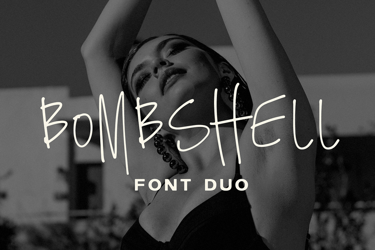 Bombshell Font Duo, a Handwritten Font by Midnight Grim