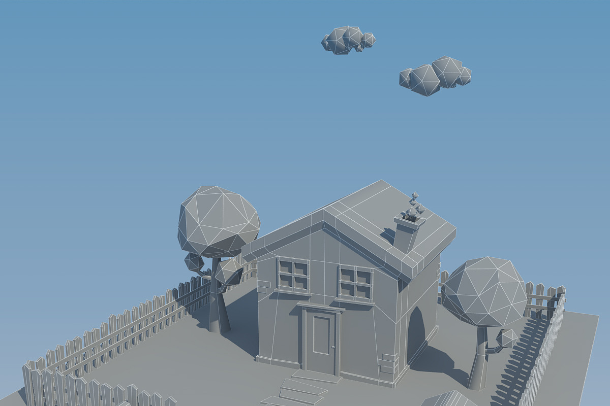 Low Poly House, an Architecture 3D Model by XYZ Space
