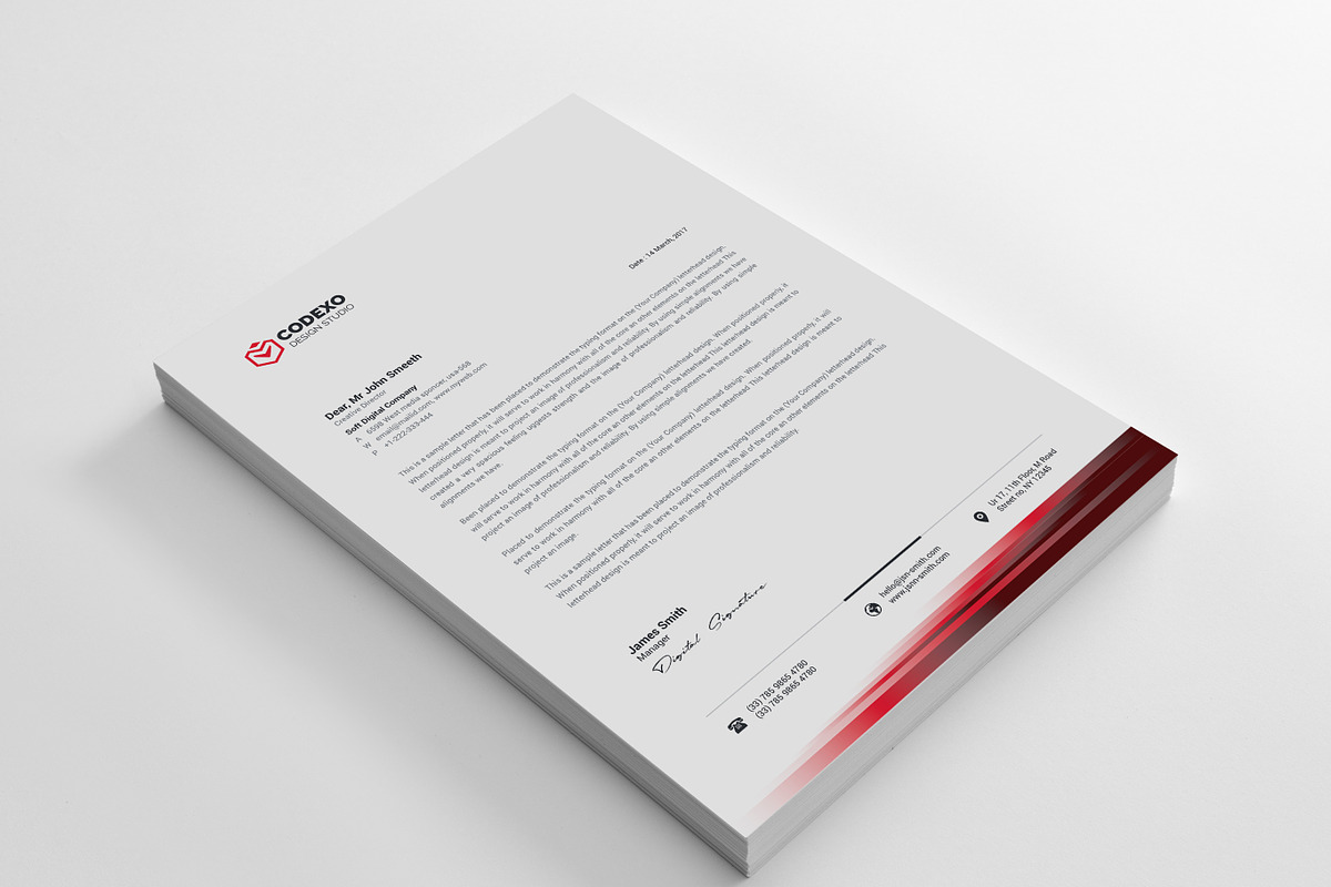 Letterhead Template, a Stationery Template by GenerousArt | Creative Market