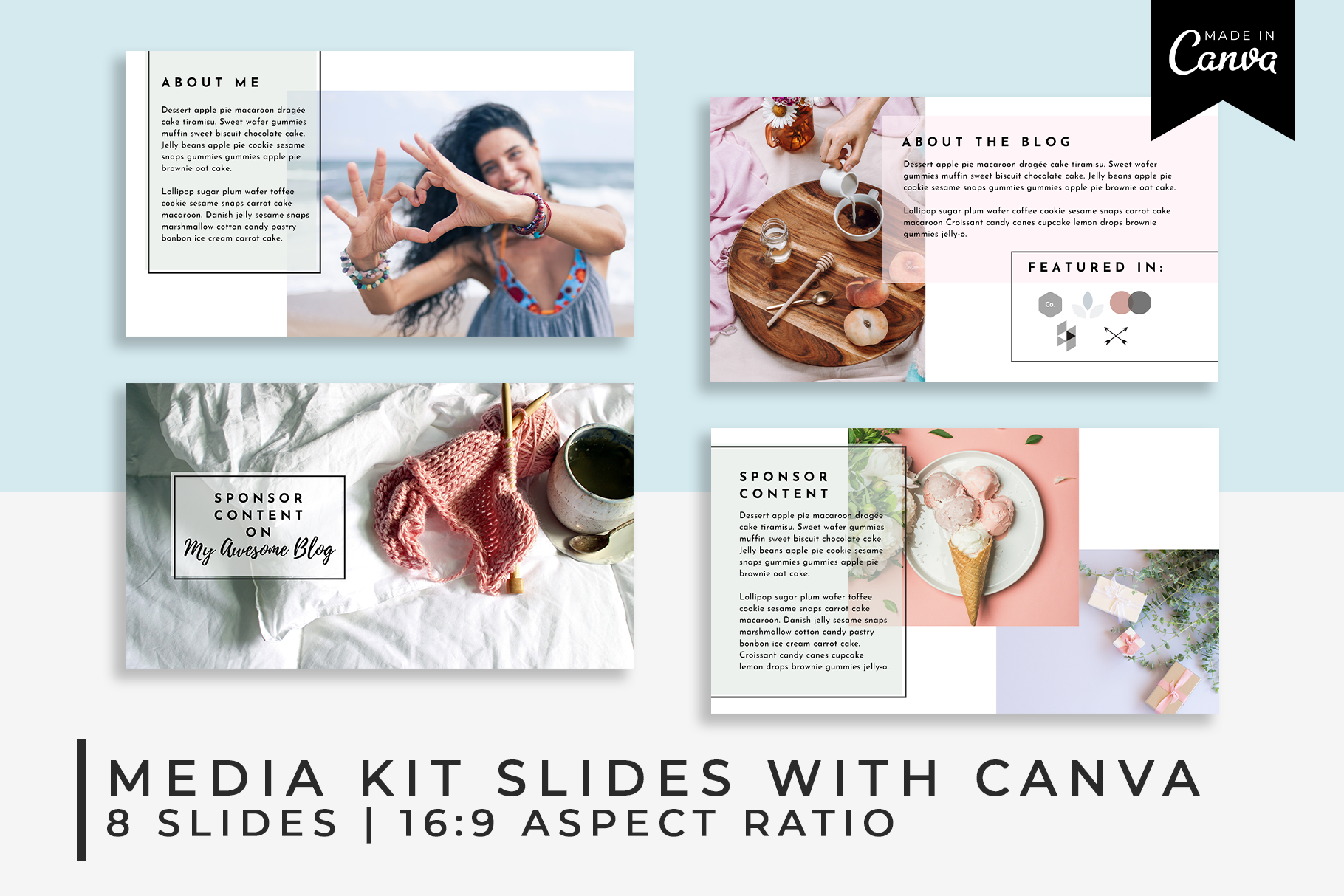 Media Kit Slides in Canva - Minty, a Presentation Template by Studio ...
