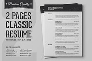 Two Pages Classic Resume CV Template, a Resume Template by SNIPESCIENTIST