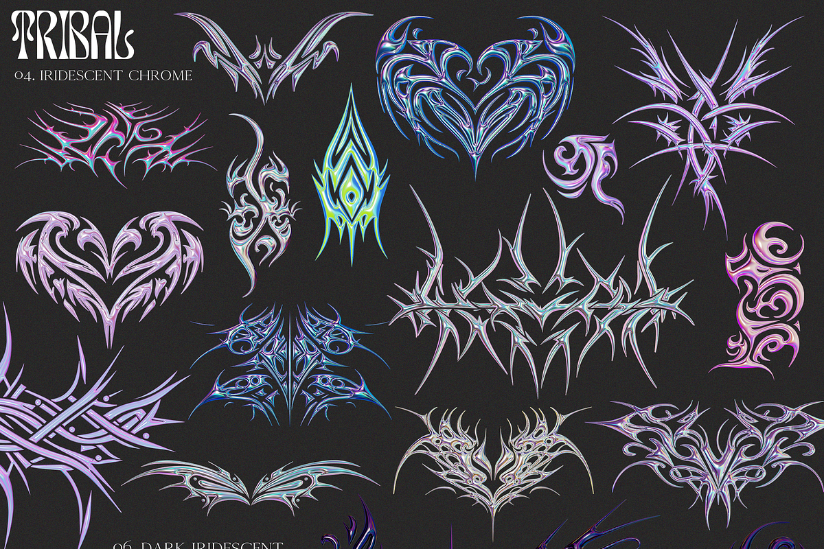 Tribal Chrome 3D Shapes, a Graphic by LarysaZabrotskaya
