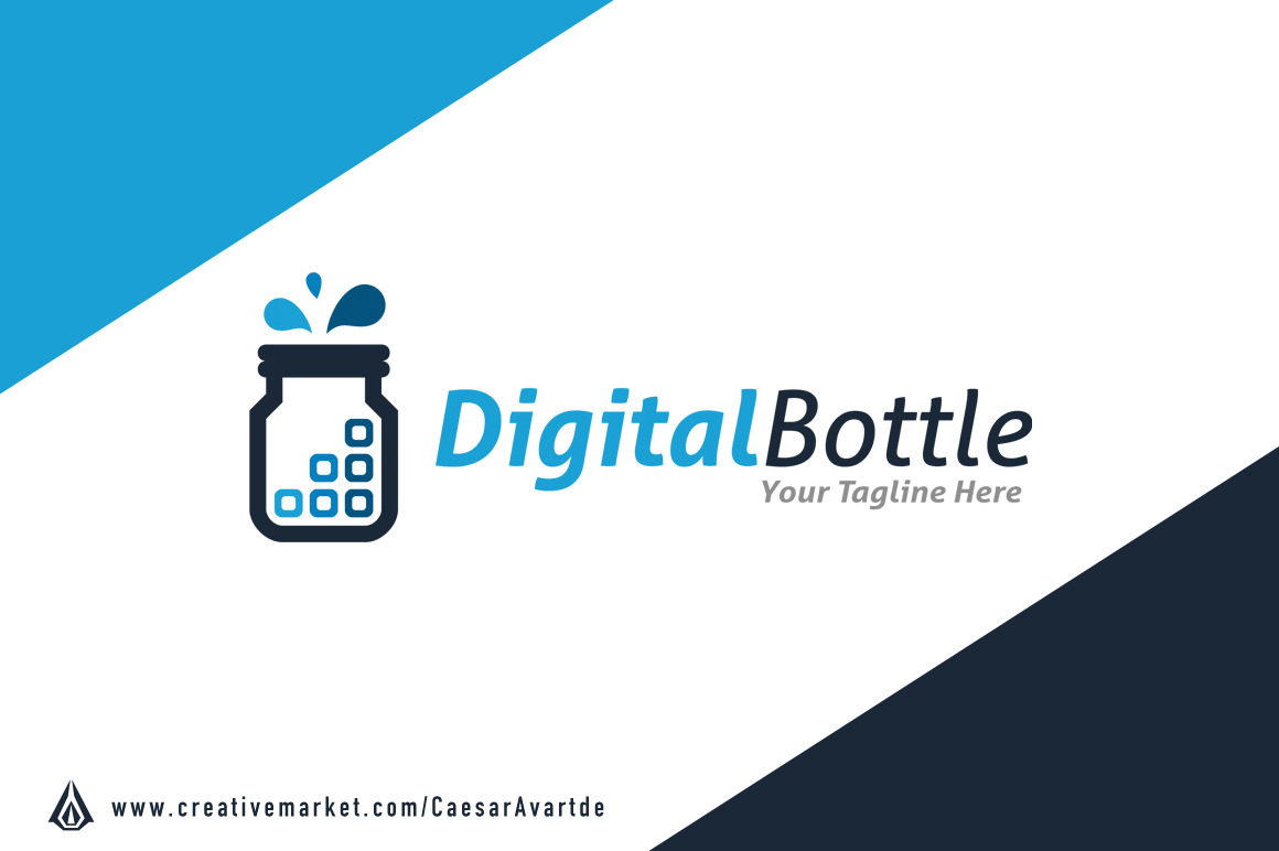 Digital Bottle Logo Template, a Branding & Logo Template by Avartde ...
