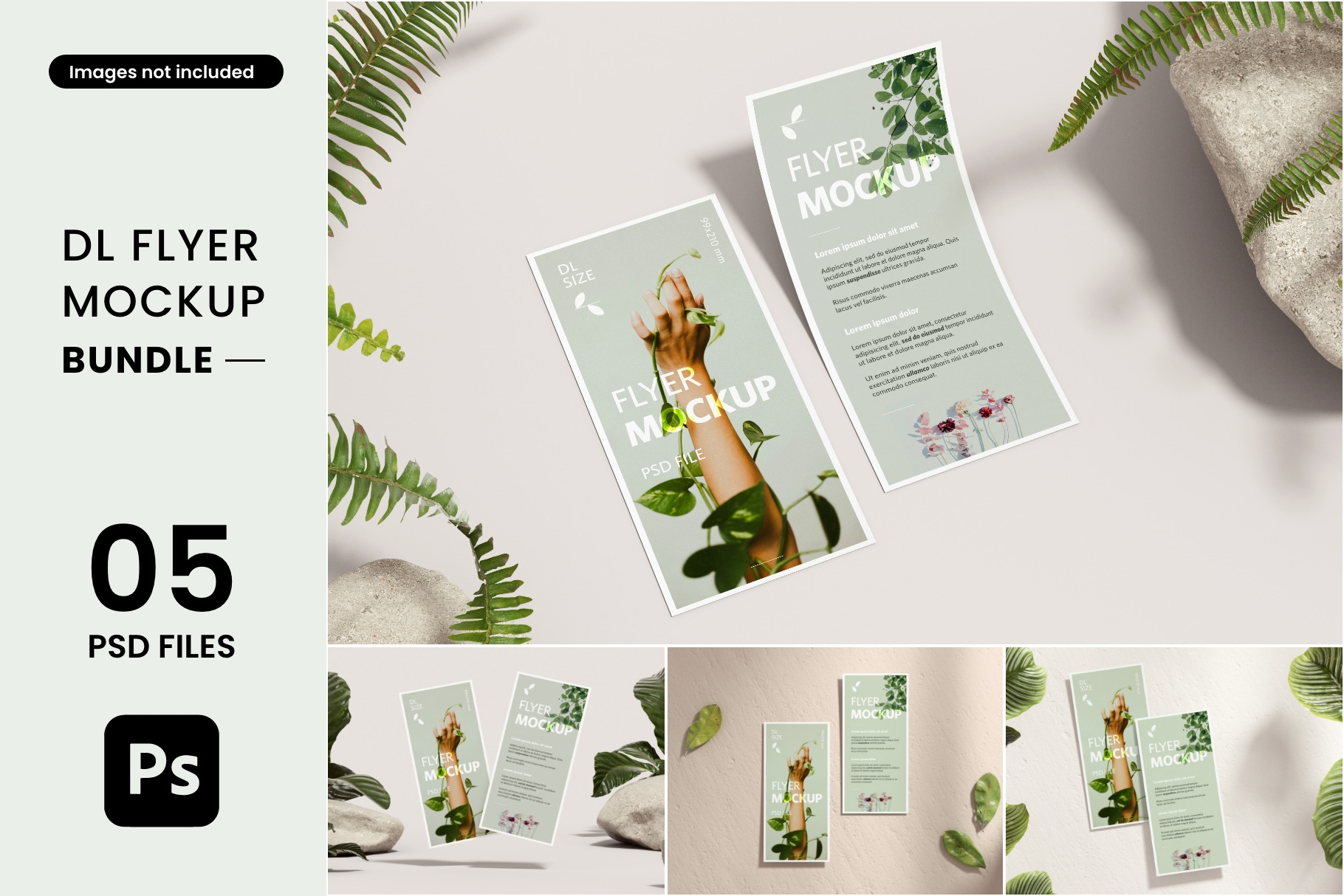 BUNDLE - Vertical DL Flyer Mockup, a Print Template by TandemStock