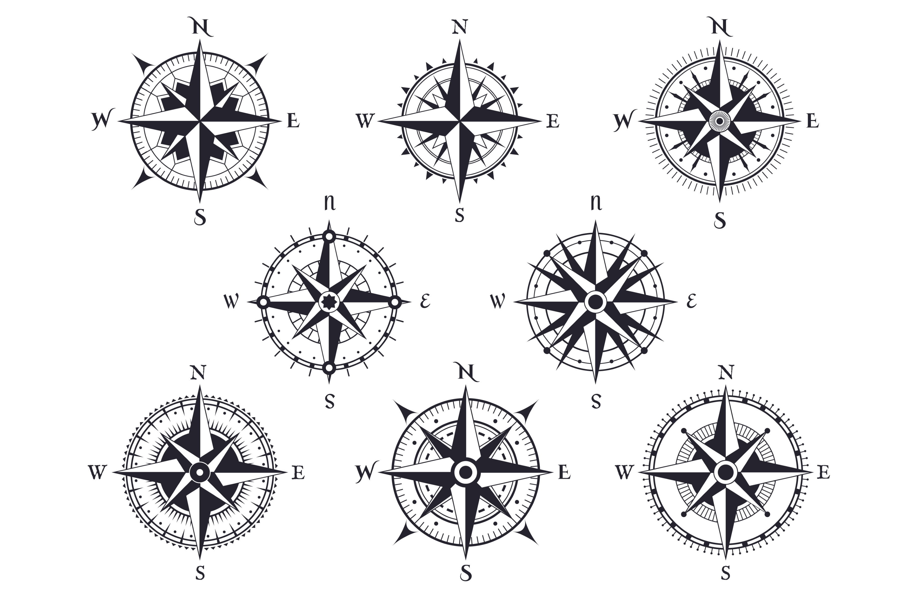 Wind rose. Vintage compass with, an Object Graphic by Frogella ...
