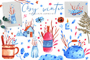 Cosy winter watercolor clipart set