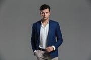 Portrait of a serious successful man dressed in a jacket, a Beauty ...