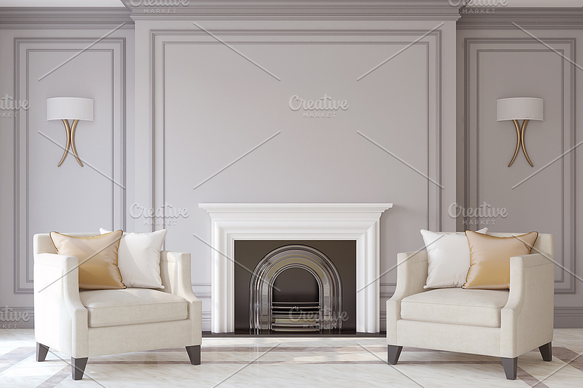 NEOCLASSICAL STYLE Frame Mockups, a Poster Template by MyHomeMockups