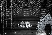 Silver Glitter String Lights | Graphic Objects ~ Creative Market