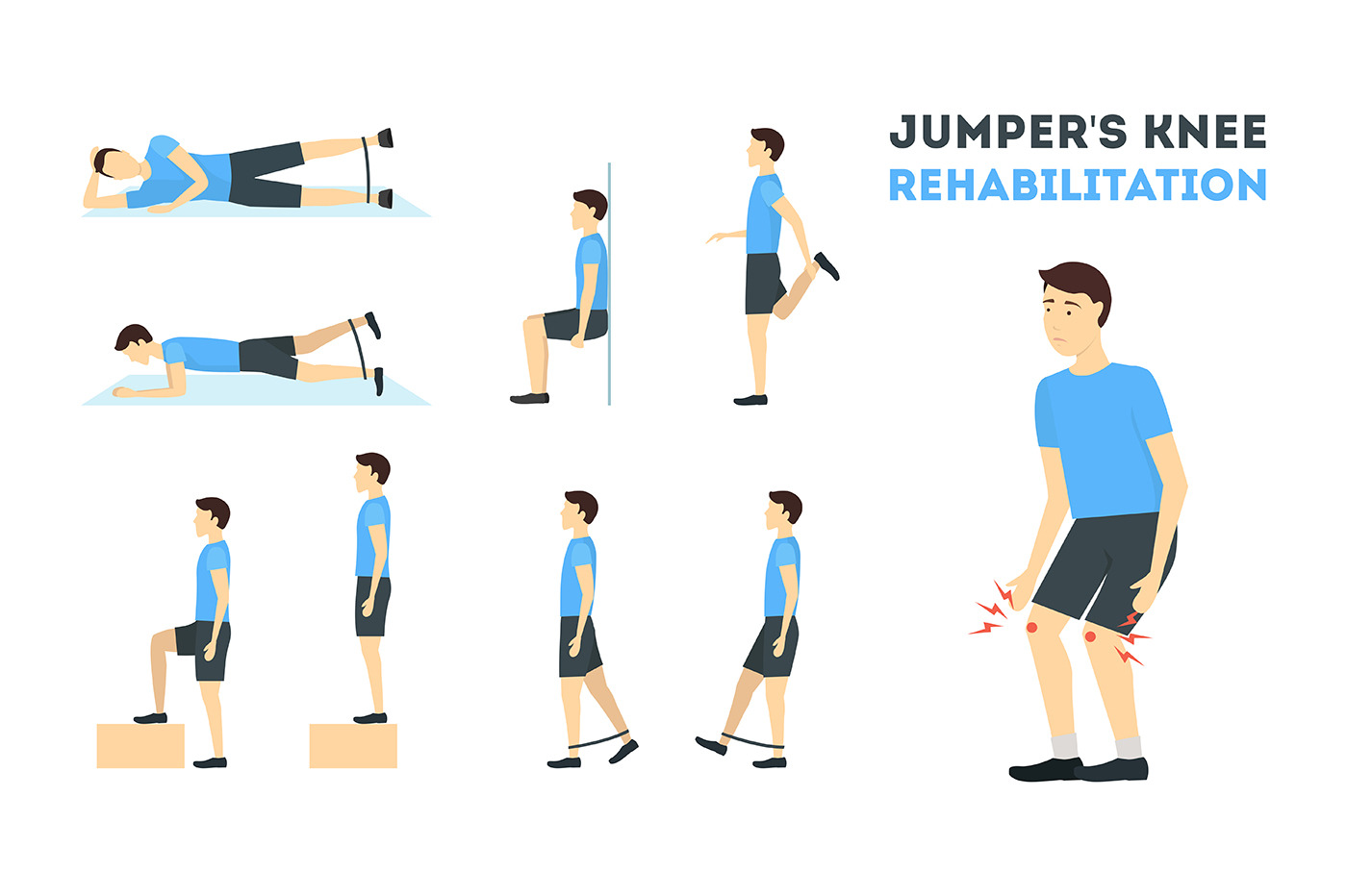 Jumper Knee Rehabilitation, a Healthcare Illustration by Bigmouse_art