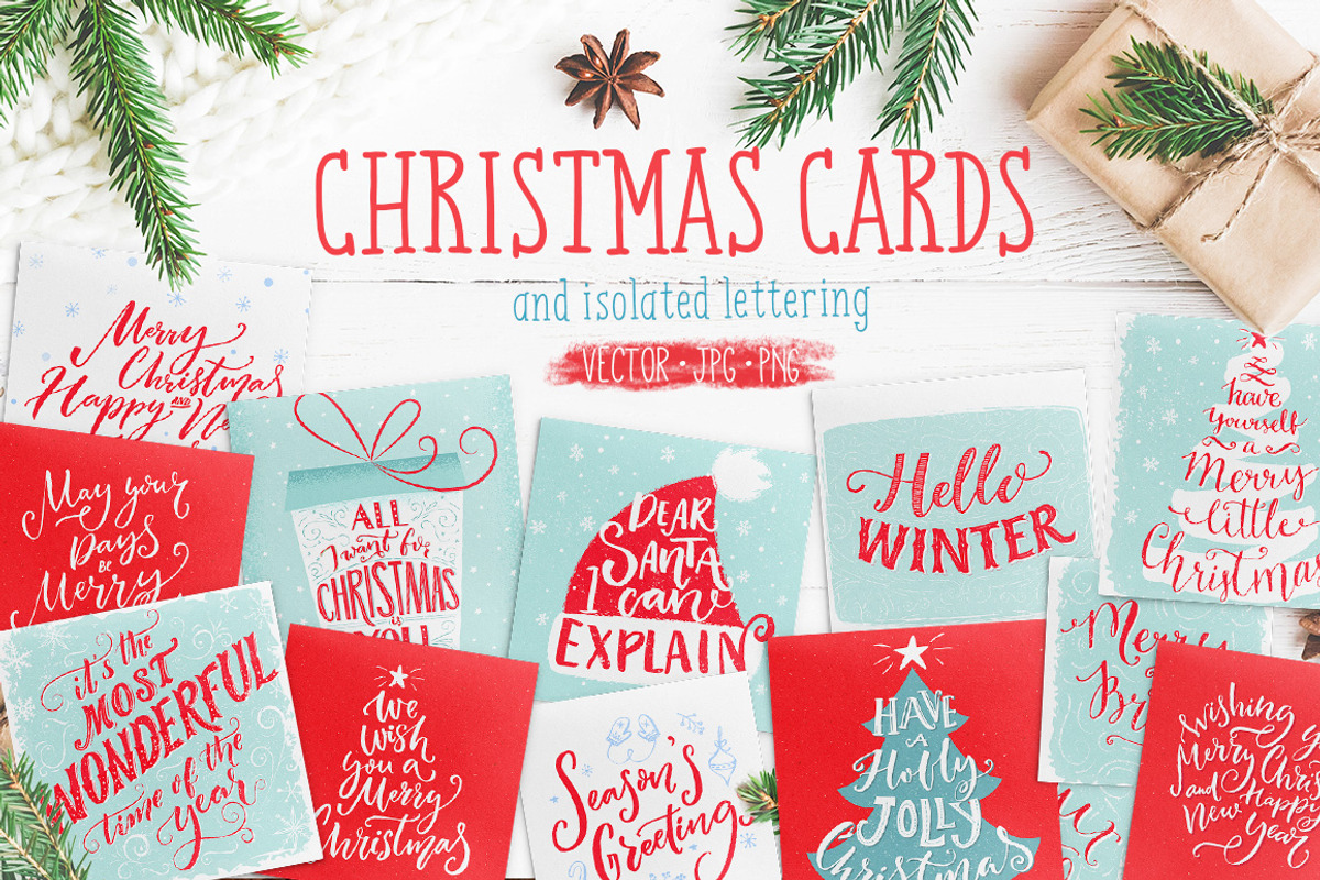 Christmas cards with hand lettering, an Illustration by Anna's Creative ...