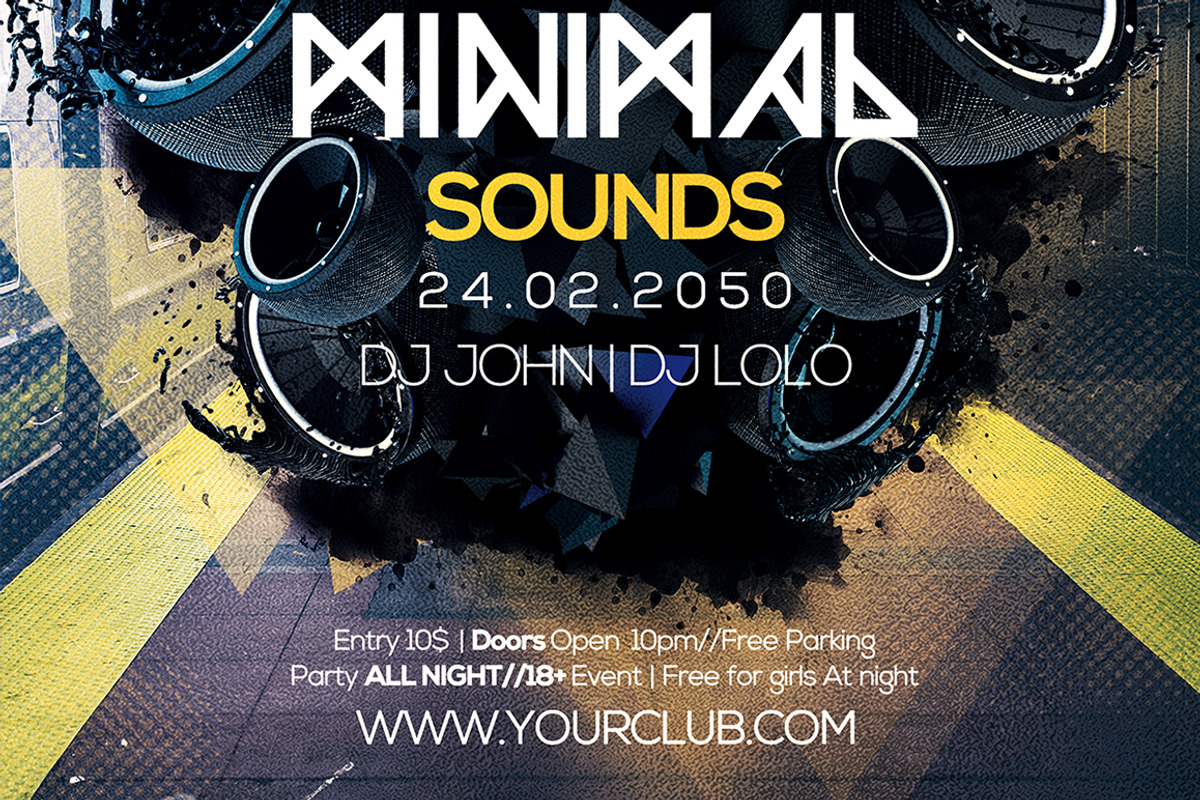 Electro Minimal, a Flyer Template by What a Story