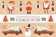 Colorful Retro Christmas Patterns | Graphic Patterns ~ Creative Market