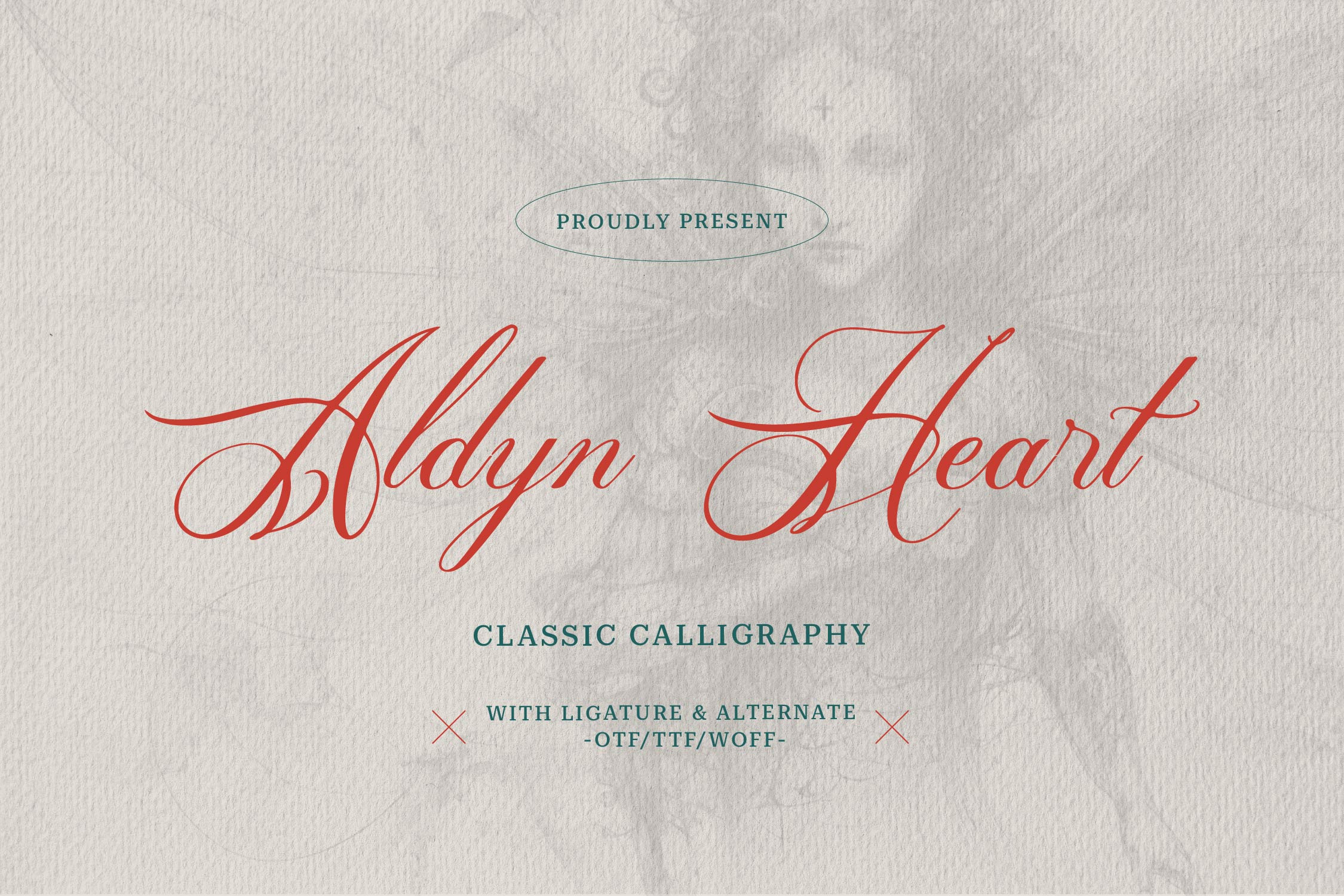 Aldyn Heart | Calligraphy Font, a Script Font by Denustudios