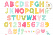 Colorful Alphabet & Numbers, an Illustration by Mia's Graphic Design