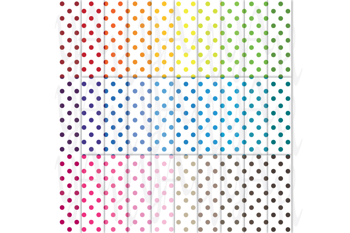 30 Colorful Polka Dot Digital Paper, an Illustration by YenzArtHaut ...