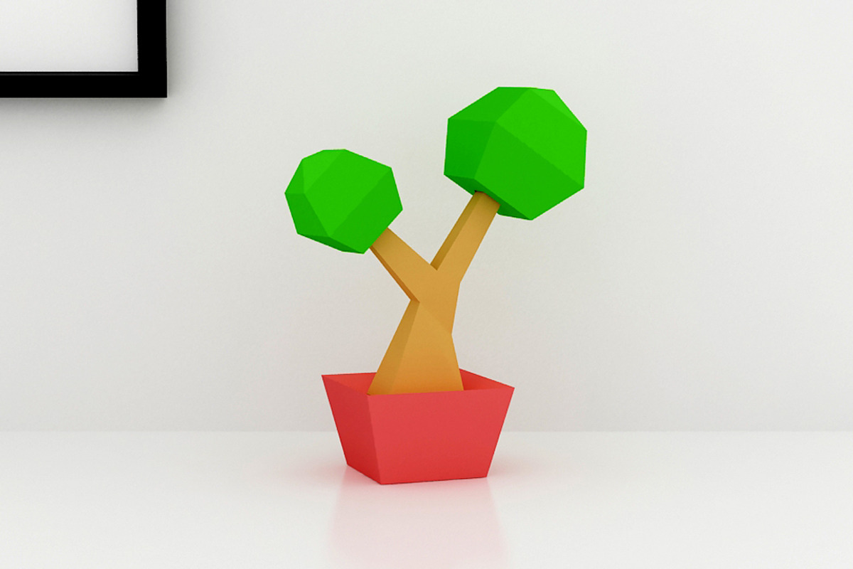 DIY Lowpoly Tree -3d papercraft, a Templates & Theme by PAPER amaze