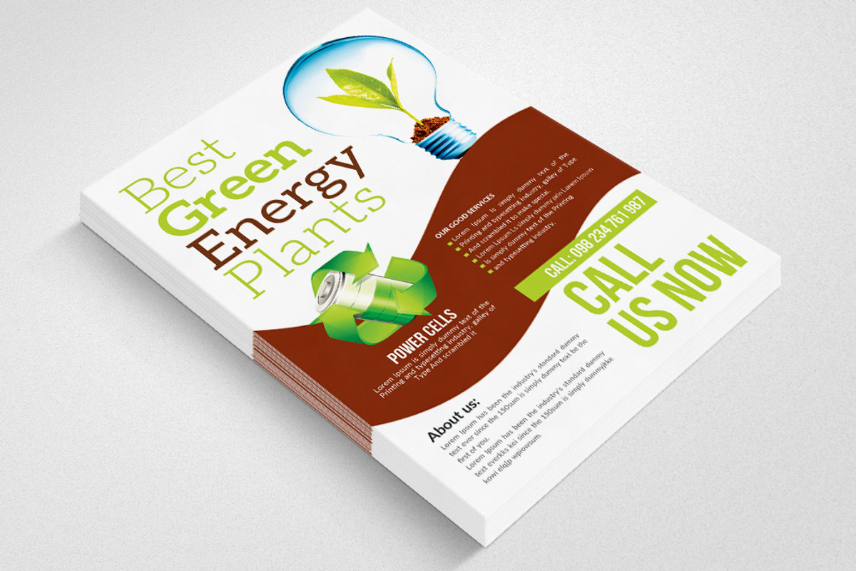 Save Energy Flyer Template, a Flyer Template by Psd Templates