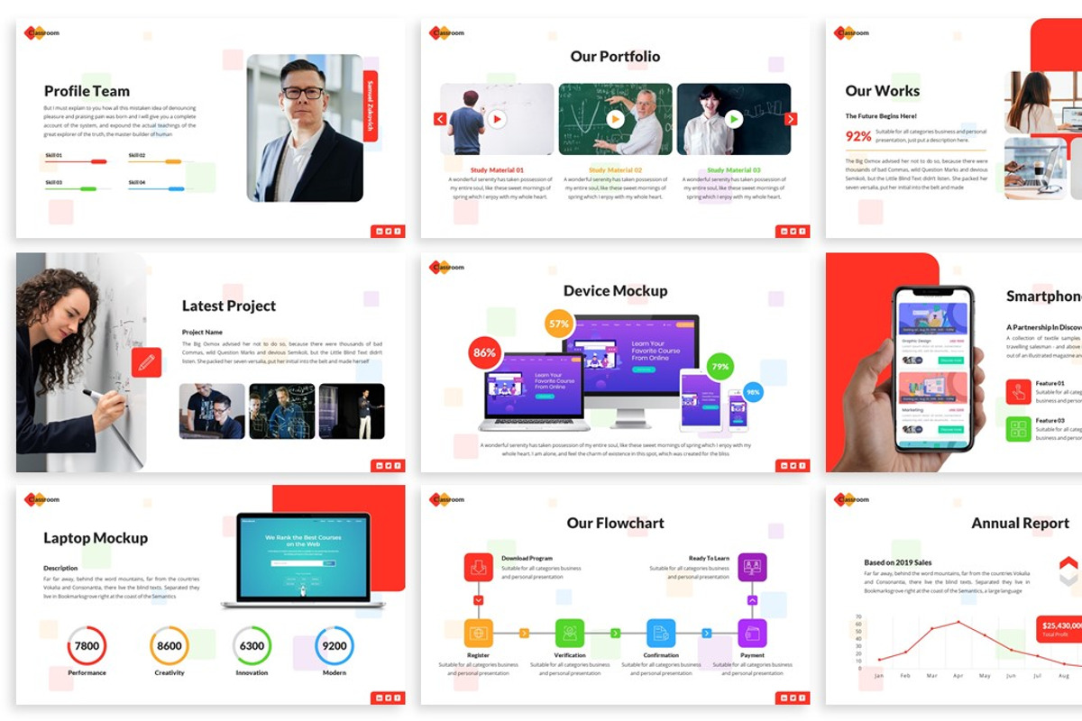 Classroom - Education Powerpoint, a Presentation Template by SlideFactory