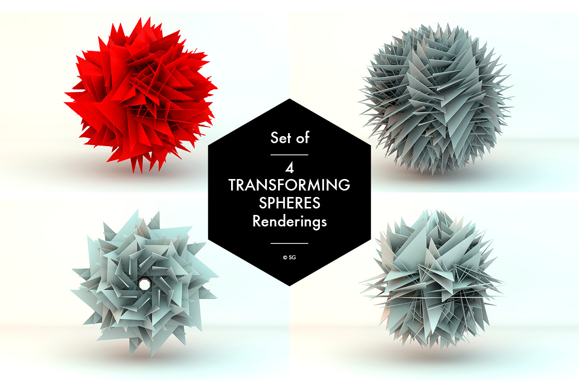 Set of four Transforming Spheres, a Graphic by helloSG