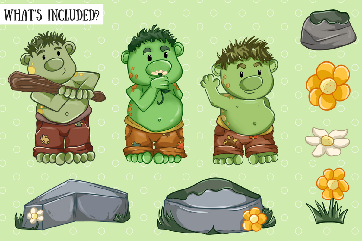 Funny Trolls Clip Art Collection, an Illustration by Keepin' It Kawaii