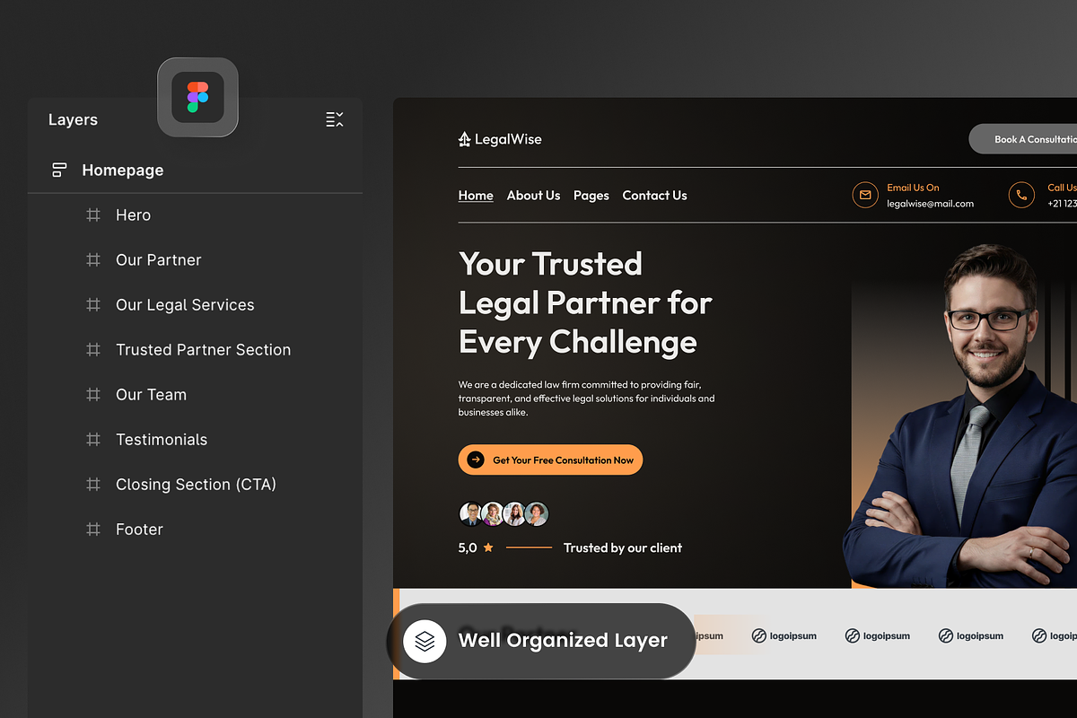 Clause - Law Firm Landing Page, a Landing Page Template by SLAB! Design
