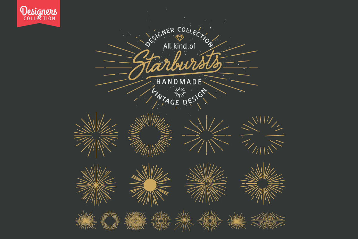 +66 Vintage starburst bundle, an Education Illustration by VectorBakery