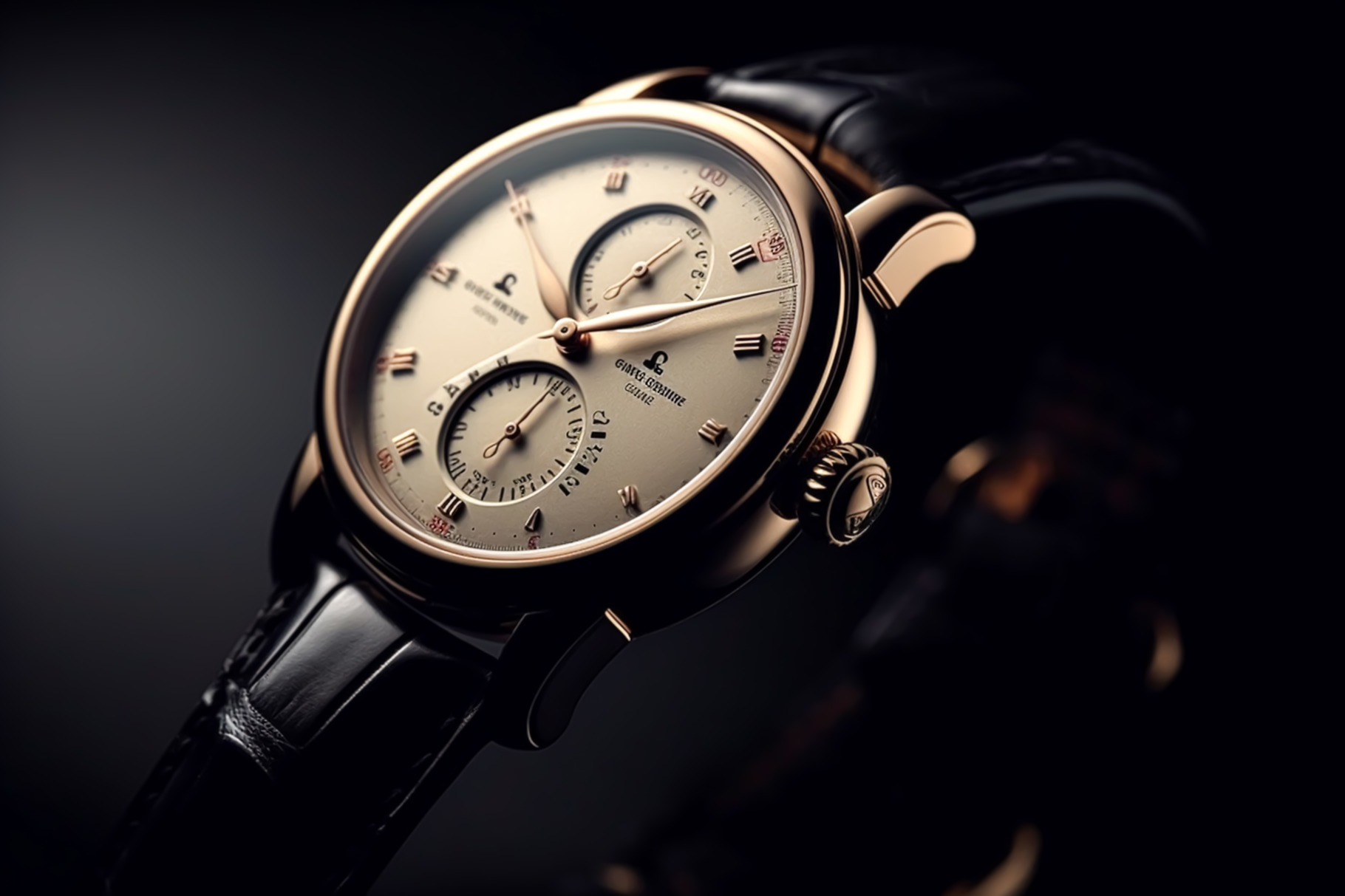 Luxury mens watch commercial concept, bespoke gold design on dar, a ...