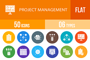 50 Project Management Flat Icons, an Icon by IconBunny | Creative Market