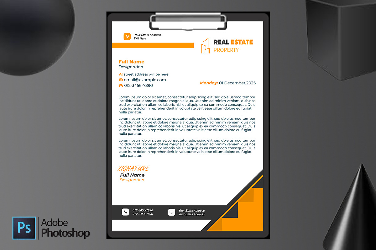 A4 Letterhead Template PSD