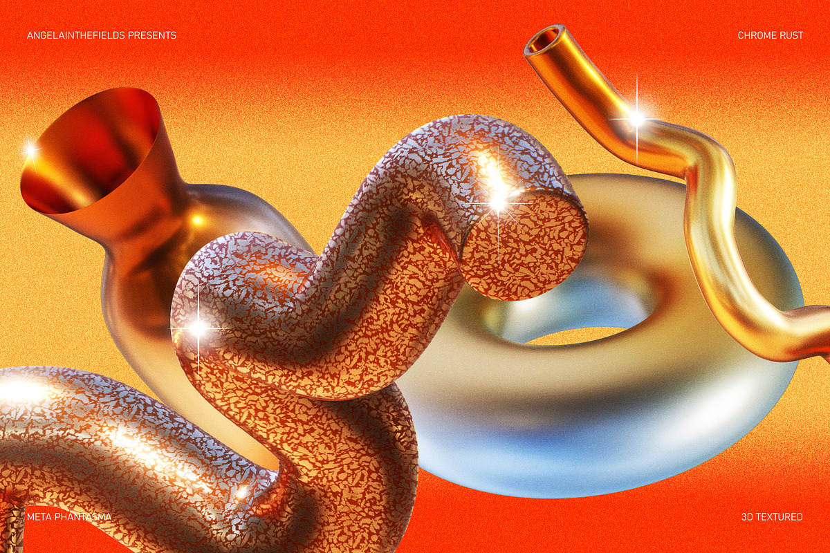 3D CHROME RUST Objects