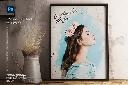Watercolor spots for design, a Poster Template by A.Lila