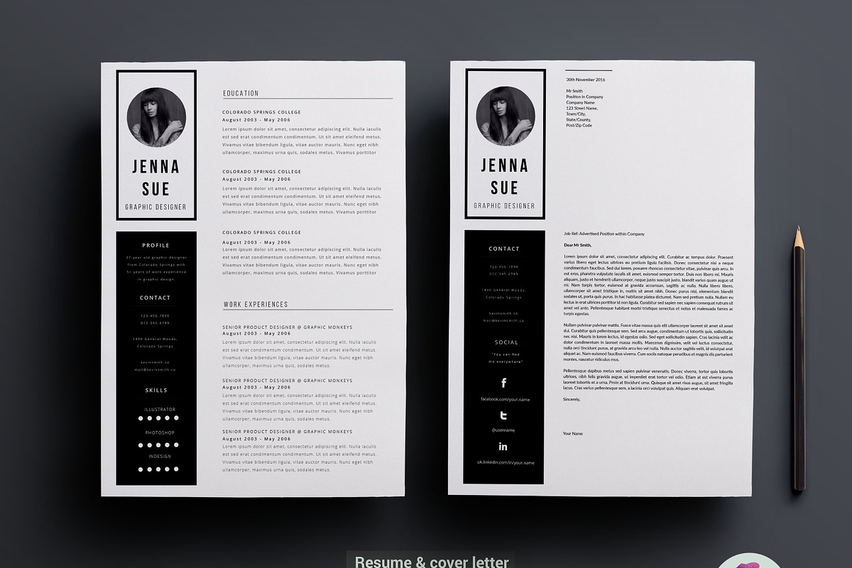 2 page CV template, a Resume Template by Chic templates