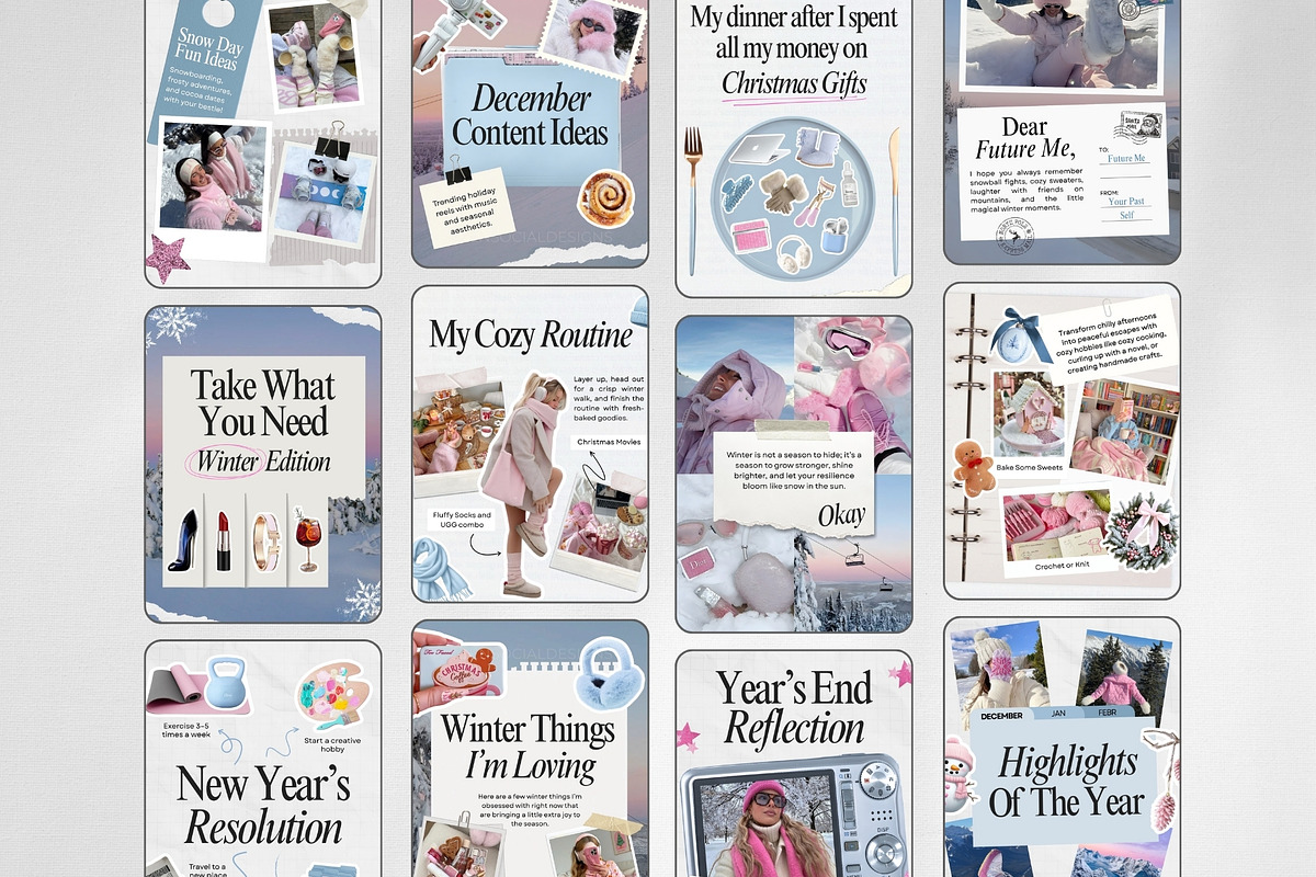 Winter Scrapbook Instagram Templates