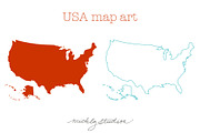 USA & 50 states maps bundle, an Illustration by michLg designs