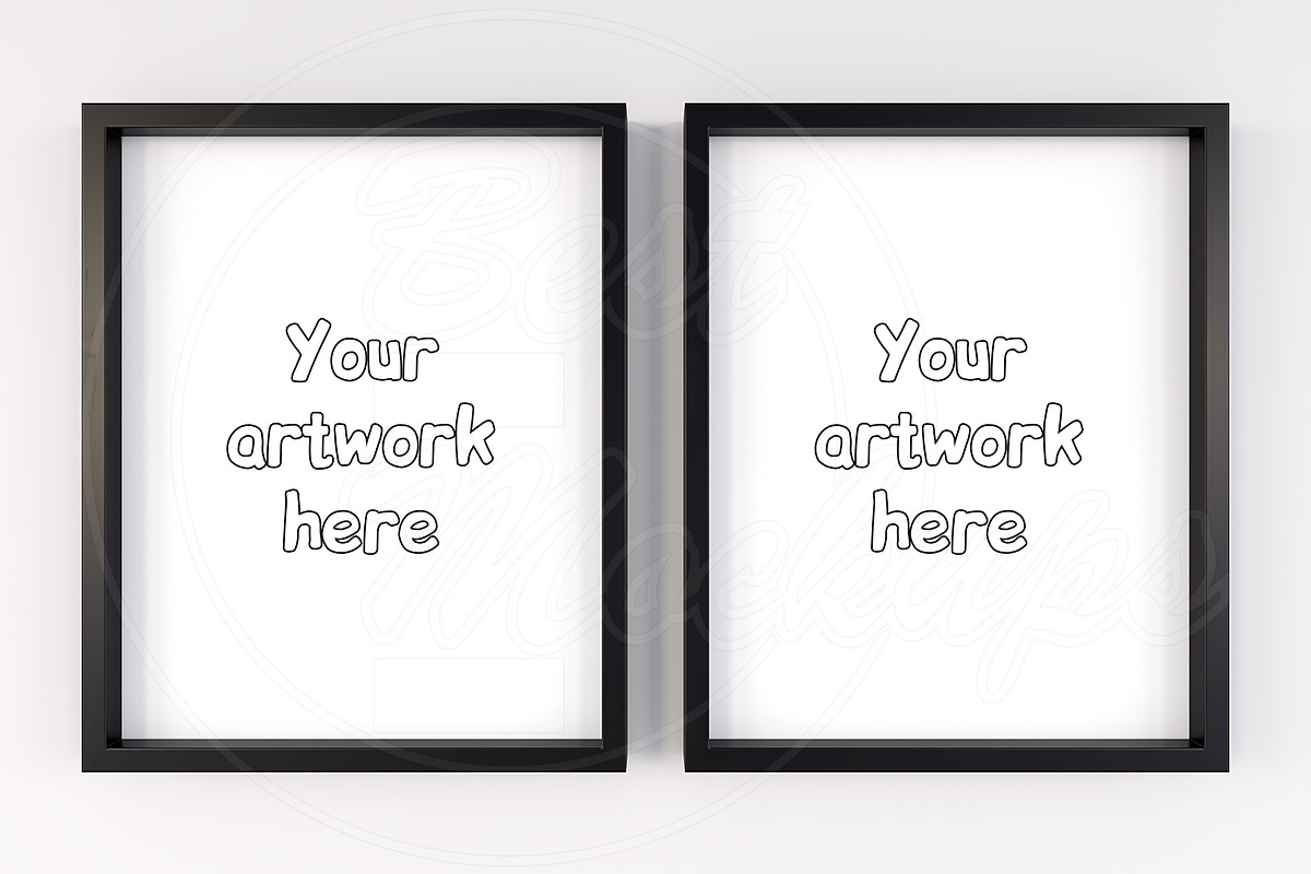 Set of 2 portrait frame mock ups 4:5, a Print Template by BestMockups