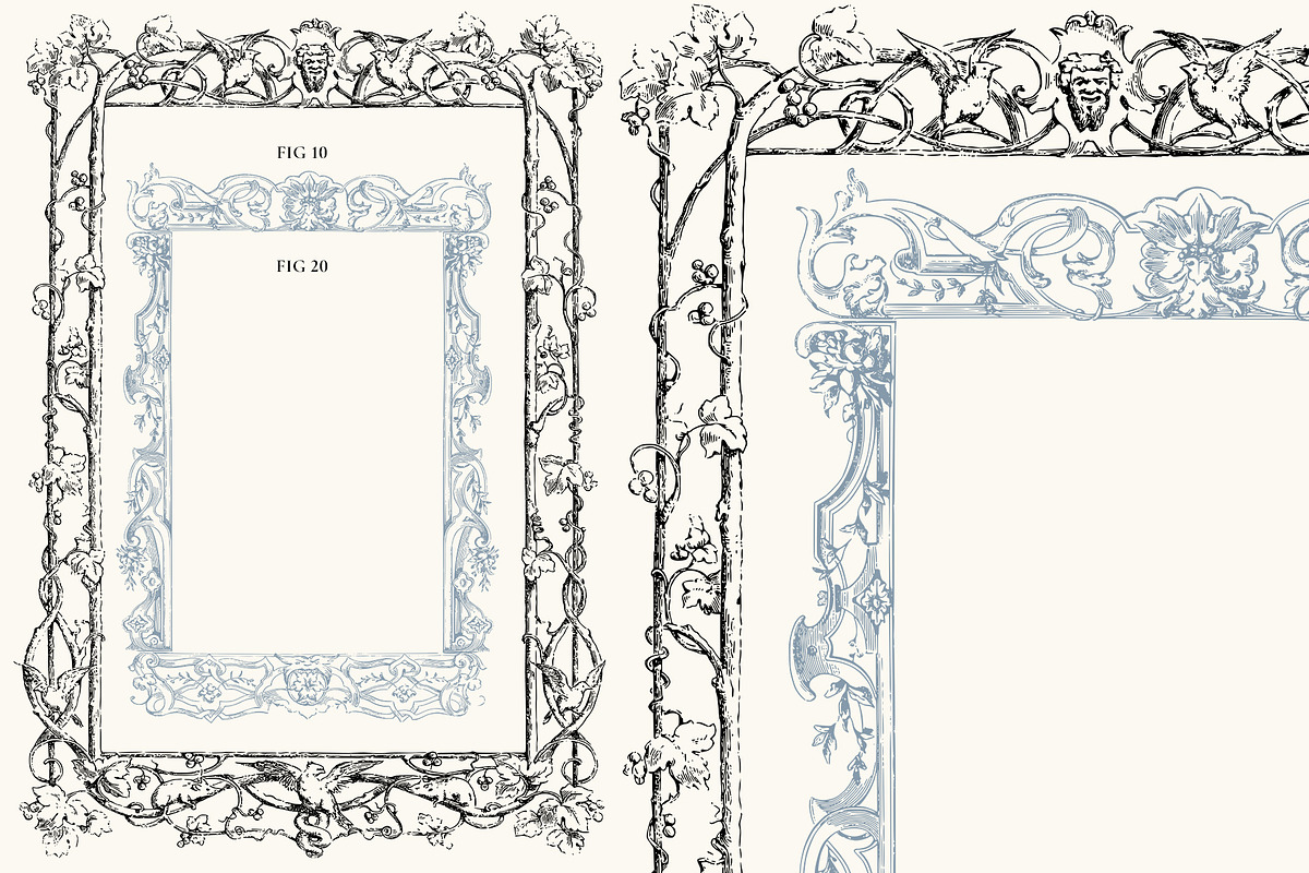 Grotesque Vintage Ornate Borders, a Decorative Illustration by Century ...
