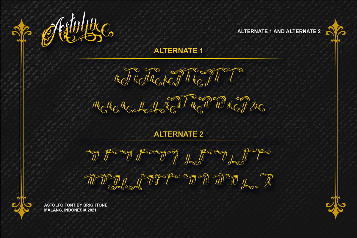 Astolfo - Tattoo Font, a Script Font by Brightone