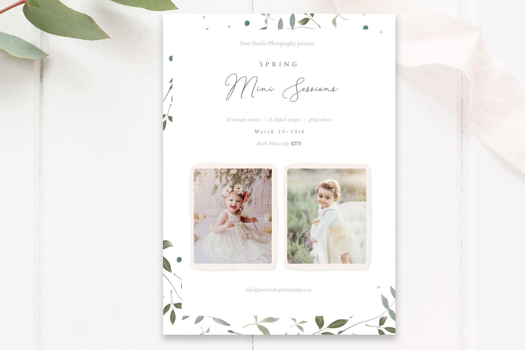 PS + Canva Spring Mini Session Flyer | Flyer Templates ~ Creative Market