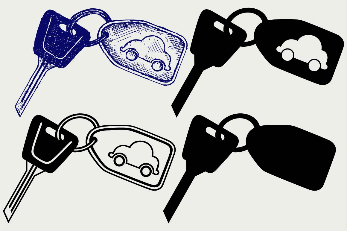 Car keys SVG, an Outline Icon by LineworkStock