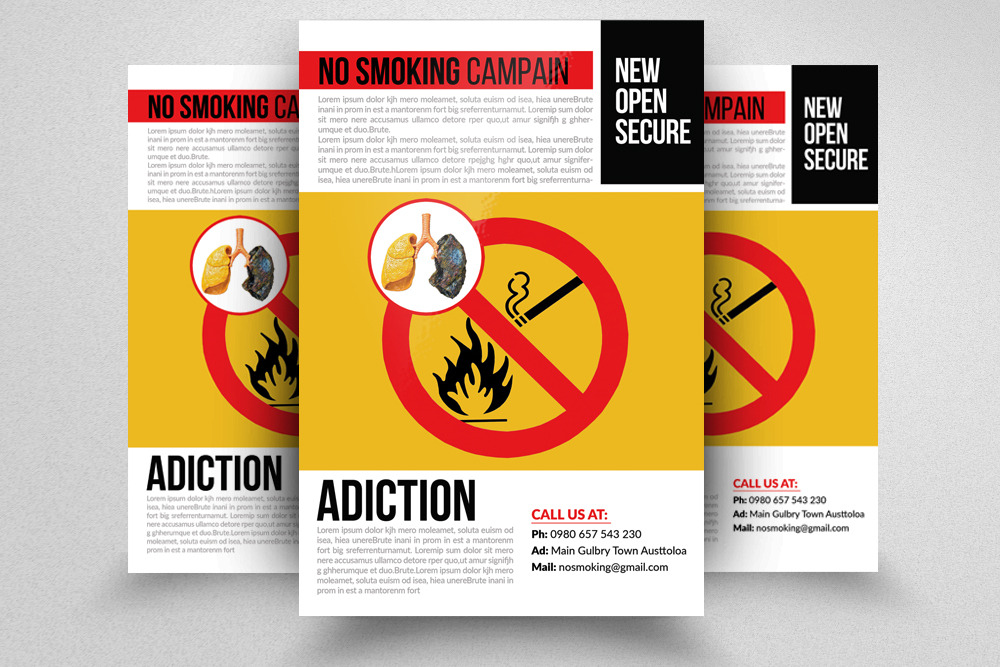 Say No to Smoking Flyer Template Ad, a Flyer Template by Business Flyers