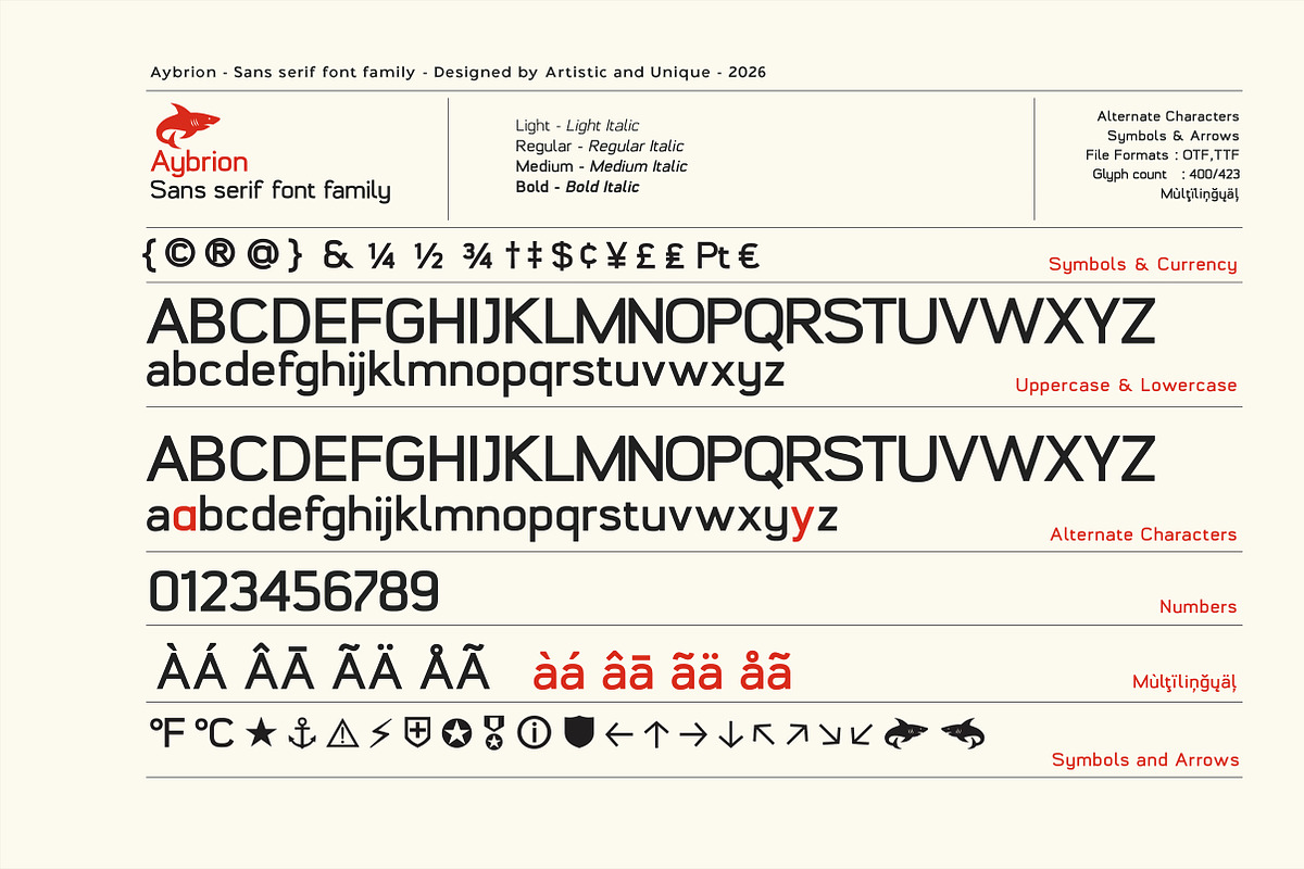 Aybrion - Sans Serif Font Family
